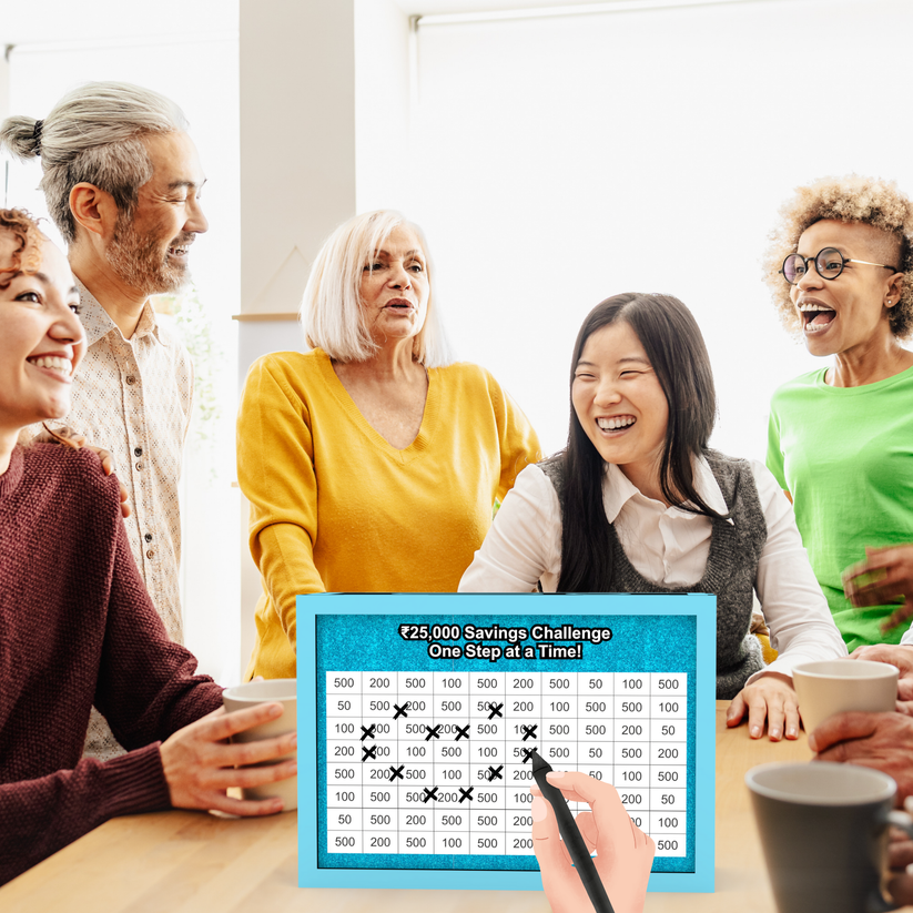 Wooden Money Saving Box for Adults & Kids – Targe ₹1,00,000 | Colorful ...