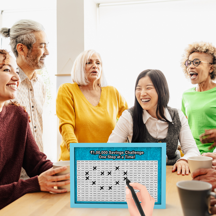 Wooden Money Saving Box for Adults & Kids – Target ₹25,000 / ₹1,00,000 ...