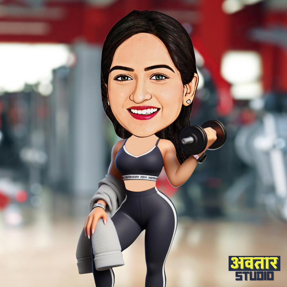 Avatar Display Picture (DP) - FITNESS FREAK GIRL – Avataar Studio
